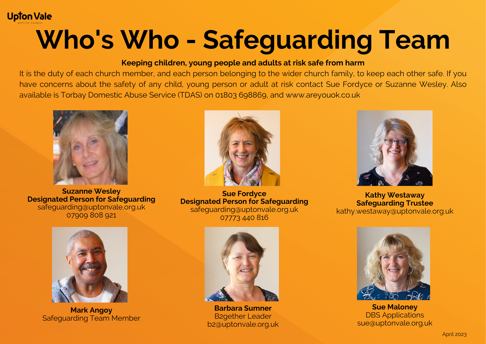 Upton Vale Baptist Church : Safeguarding
